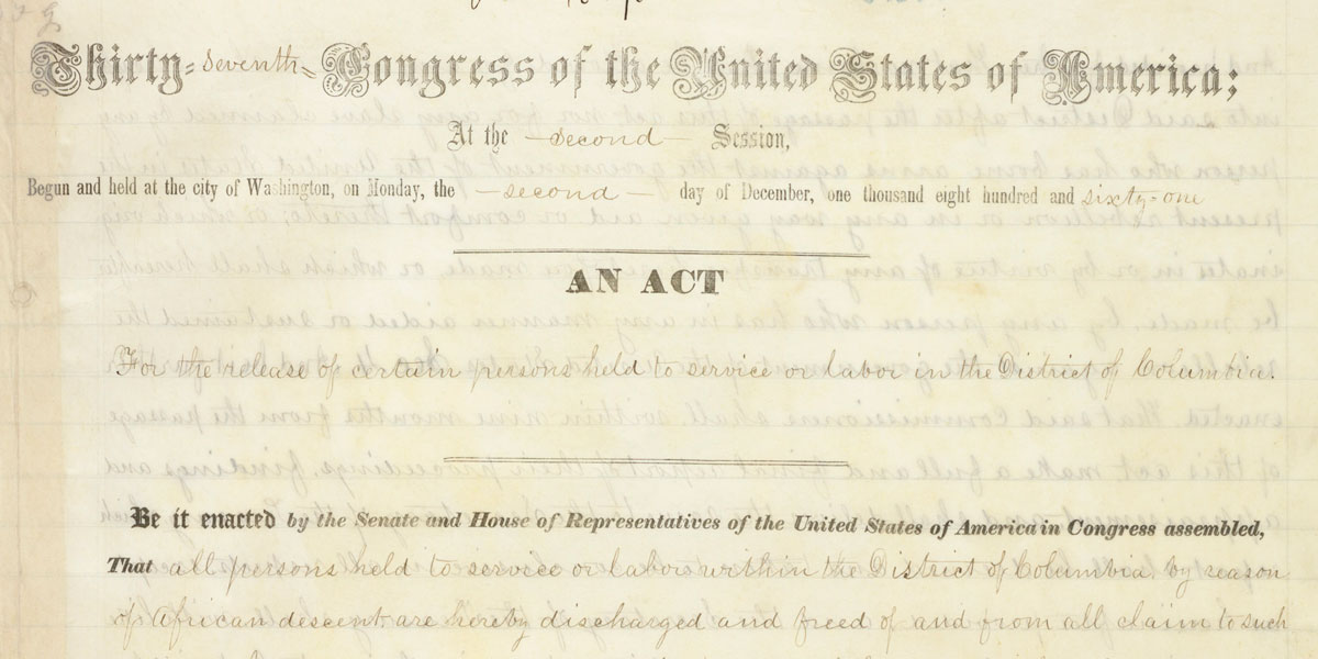 D.C. Emancipation Act | National Archives Museum
